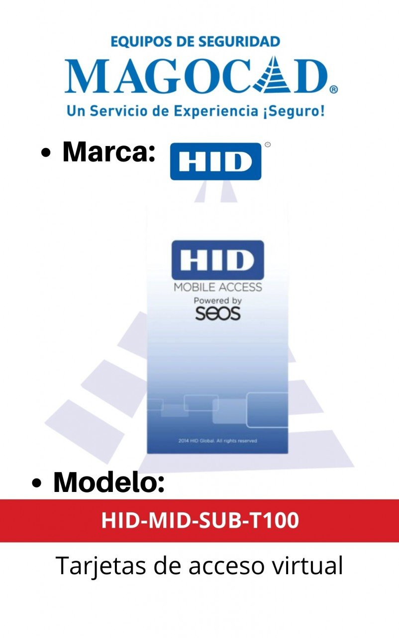 Tarjeta de Acceso Virtual HID-MID-SUB-T100 | Magocad