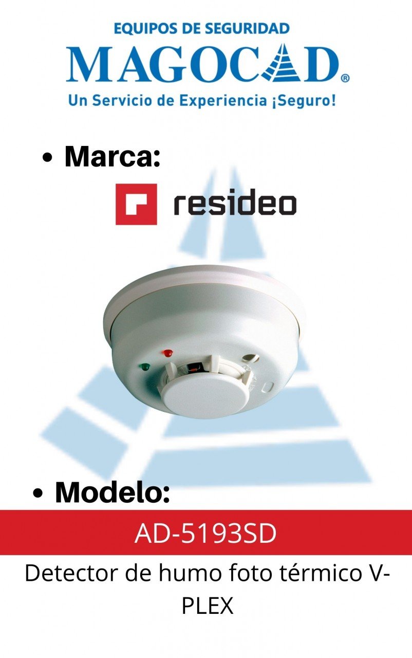 Detector de humo foto térmico AD-5193SD | Magocad